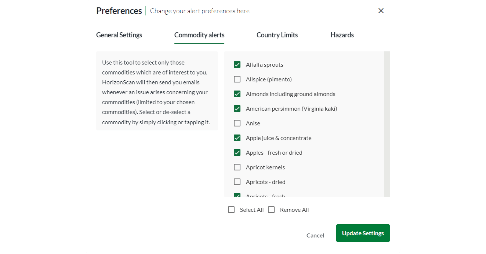 HorizonScan Features